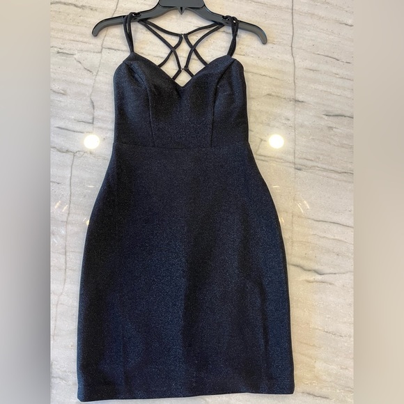 Dresses | Morgan And Co Sparkly Black Mini Dress Little Black Dress Lbd ...